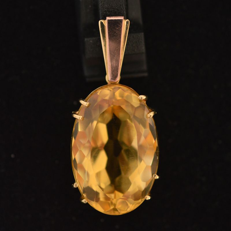 18K gouden Citrien hanger - Rocks and Clocks